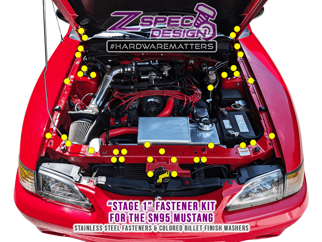ZSPEC Dress Up Bolts® Fastener Kit for '94-04 Ford Mustang SN95 V8