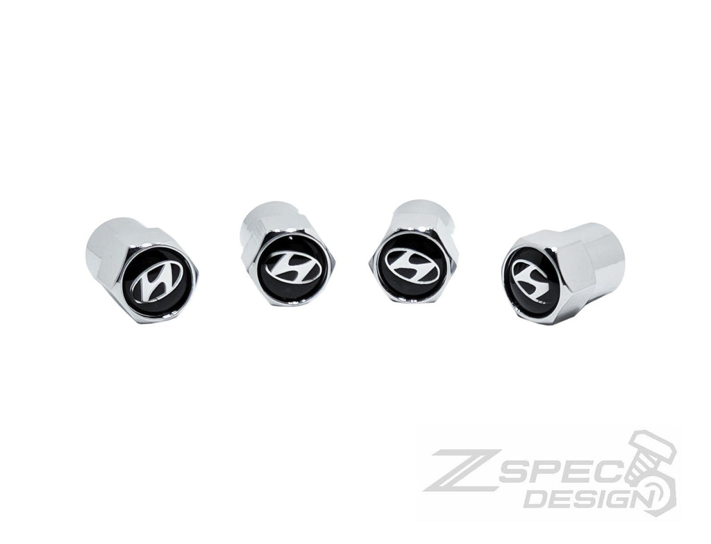 Chrome Valve Stem Tire Caps, Hyundai Style | ZSPEC Design LLC