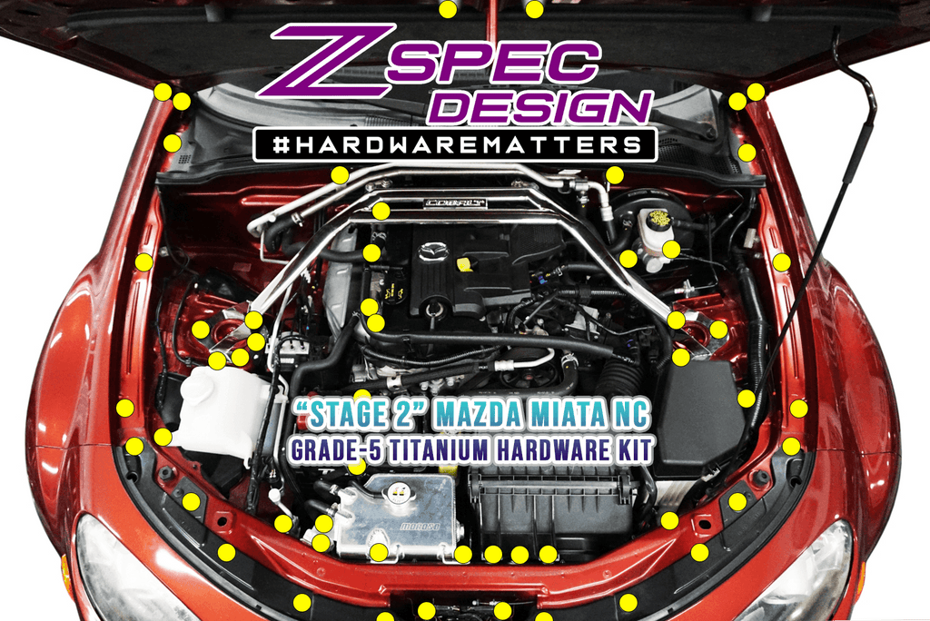 ZSPEC Stage-2 Dress Up Bolts® Fastener Kit, Mazda Miata NC, Titanium