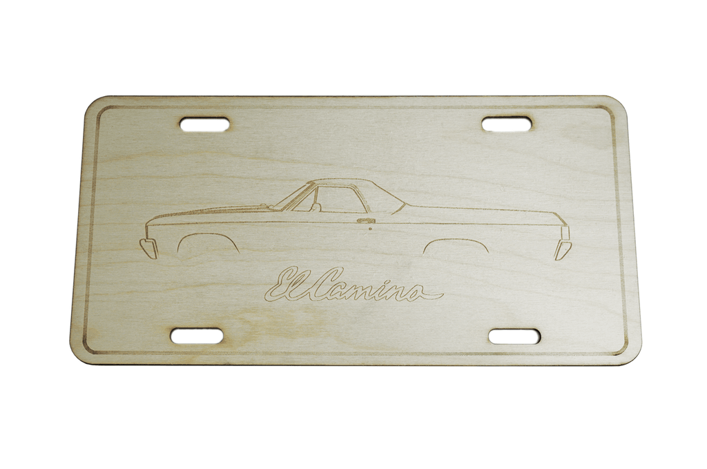 ZSPEC Chevy El Camino License Plate, 1/8" Birch, Wood Ornament