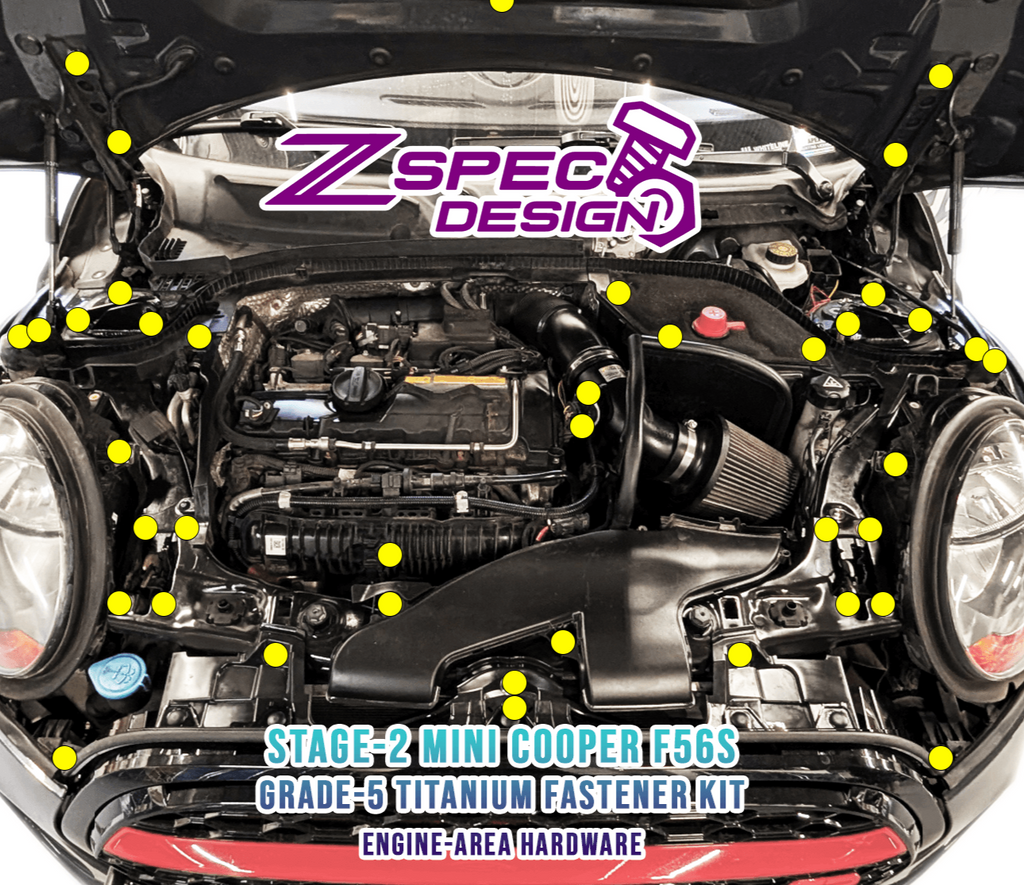 ZSPEC Stage-2 Dress Up Bolts® Fastener Kit for Mini Cooper F56s, Titan