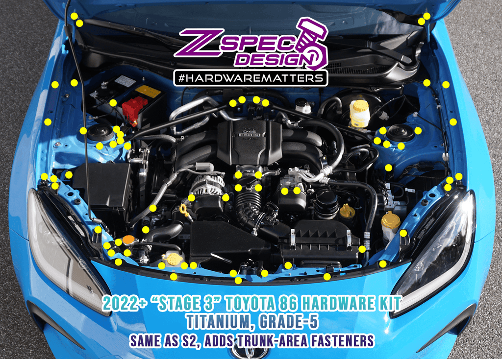 ZSPEC Stage 3 Dress Up Bolts® Fastener Kit 22+ Toyota GR86 Subaru BRZ
