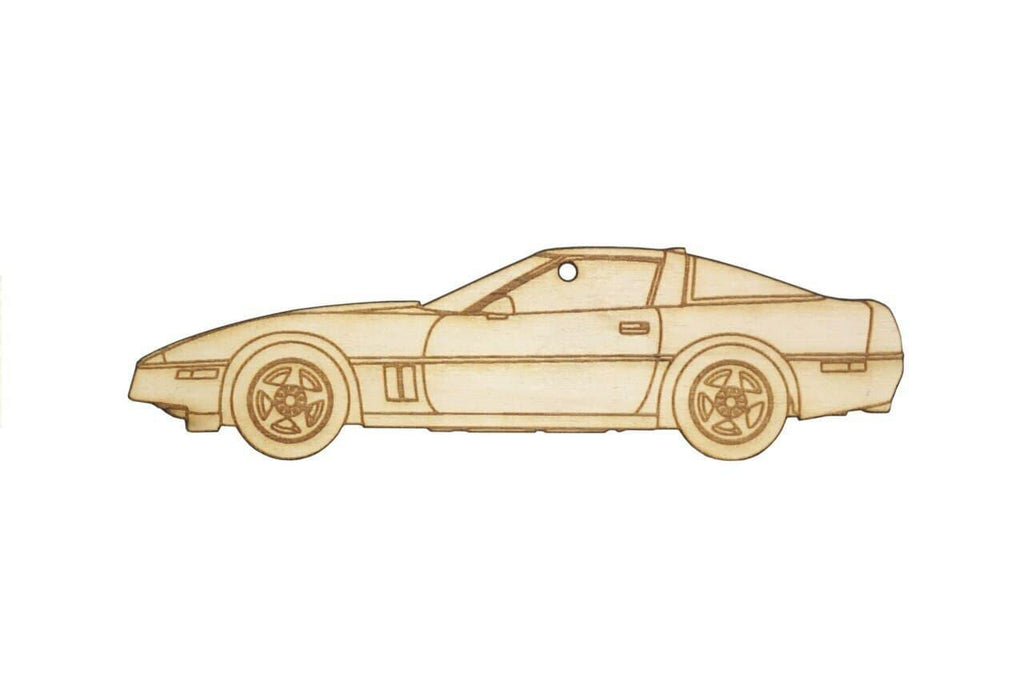ZSPEC Laser-Engraved Wood Ornament, Style: Corvette C4, Birch