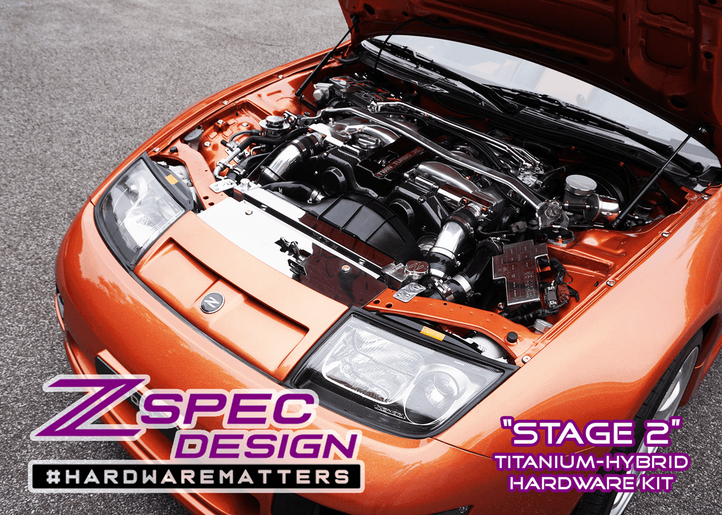 ZSPEC Stage-2 Dress Up Bolts® Kit, Nissan 300zx Z32, Titanium & Billet